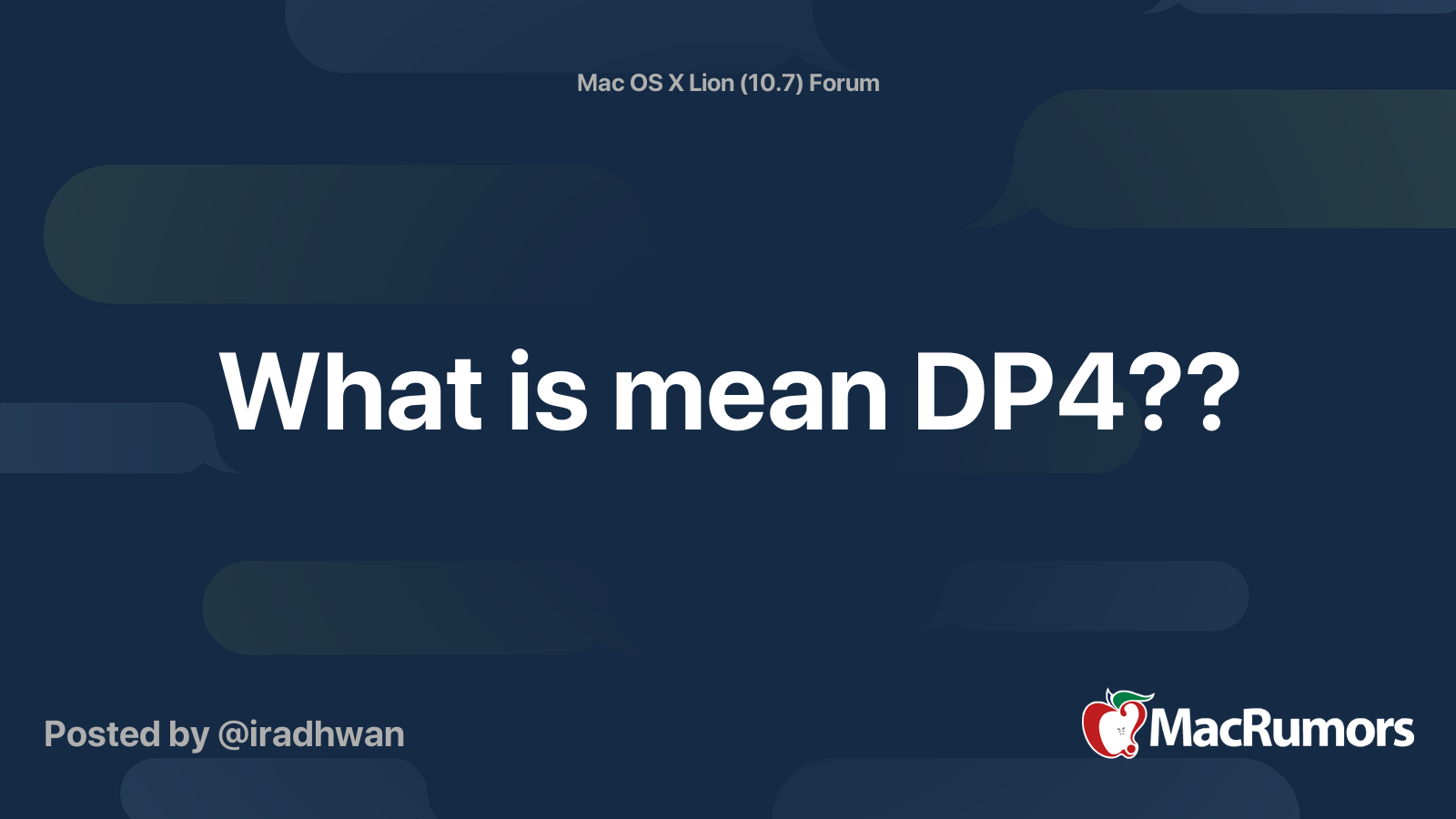 What is mean DP4?? | MacRumors Forums
