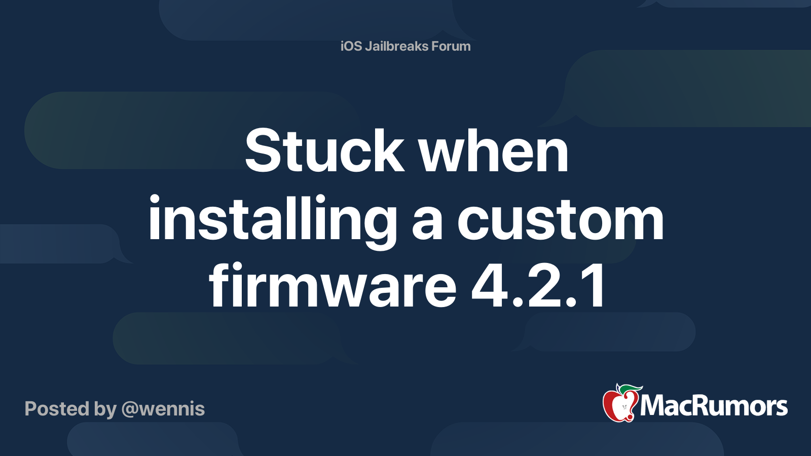 Stuck when installing a custom firmware 4.2.1 | MacRumors Forums