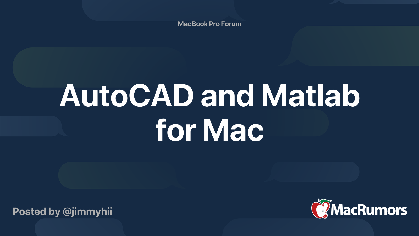 AutoCAD and Matlab for Mac | MacRumors Forums