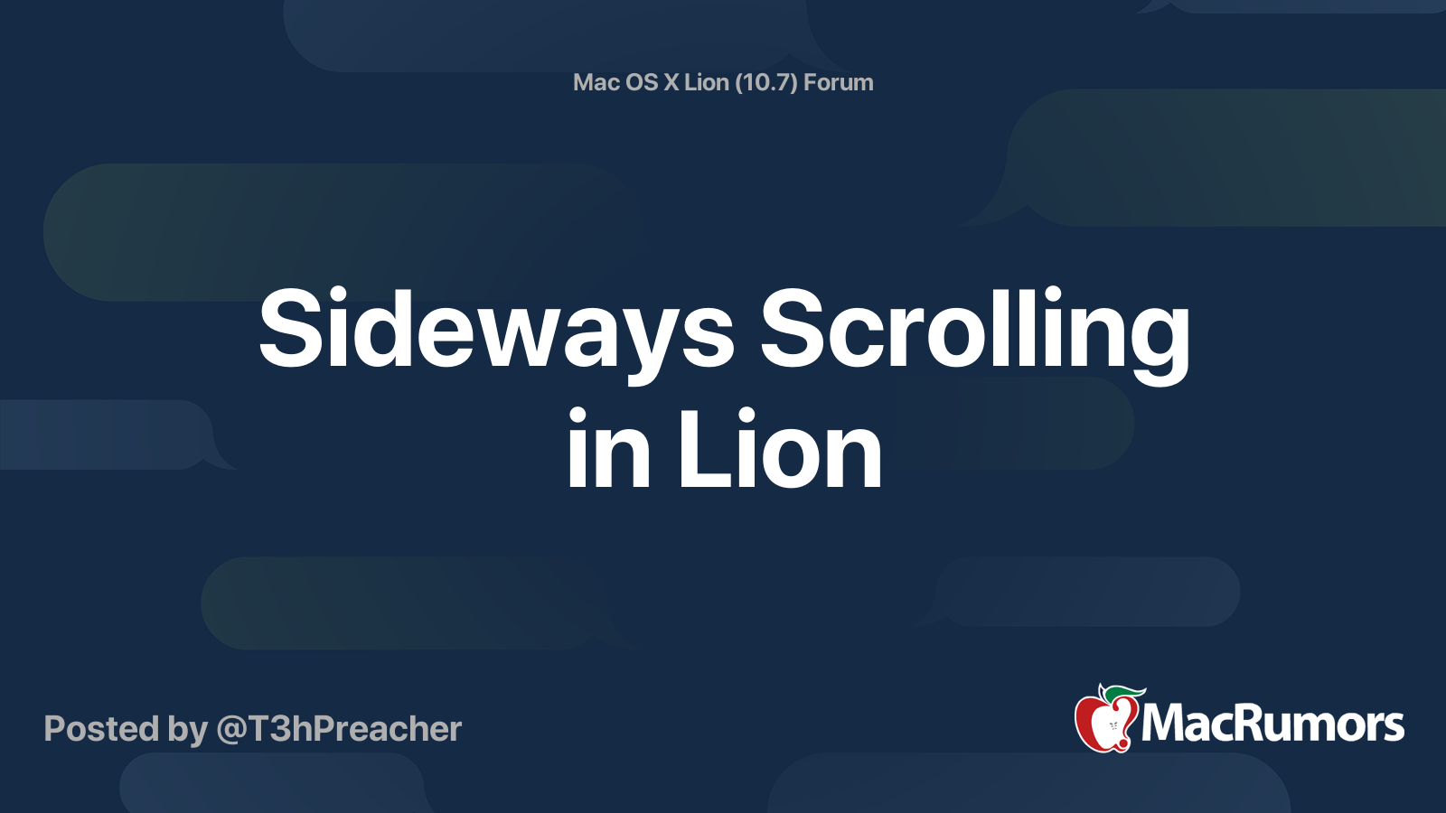 Sideways Scrolling in Lion | MacRumors Forums
