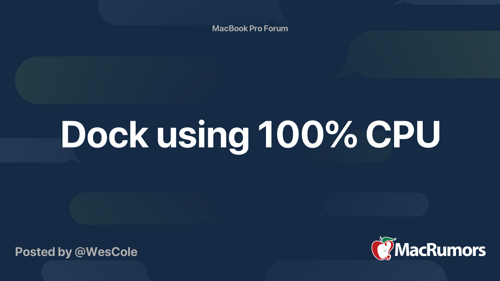 Dock using 100% CPU | MacRumors Forums