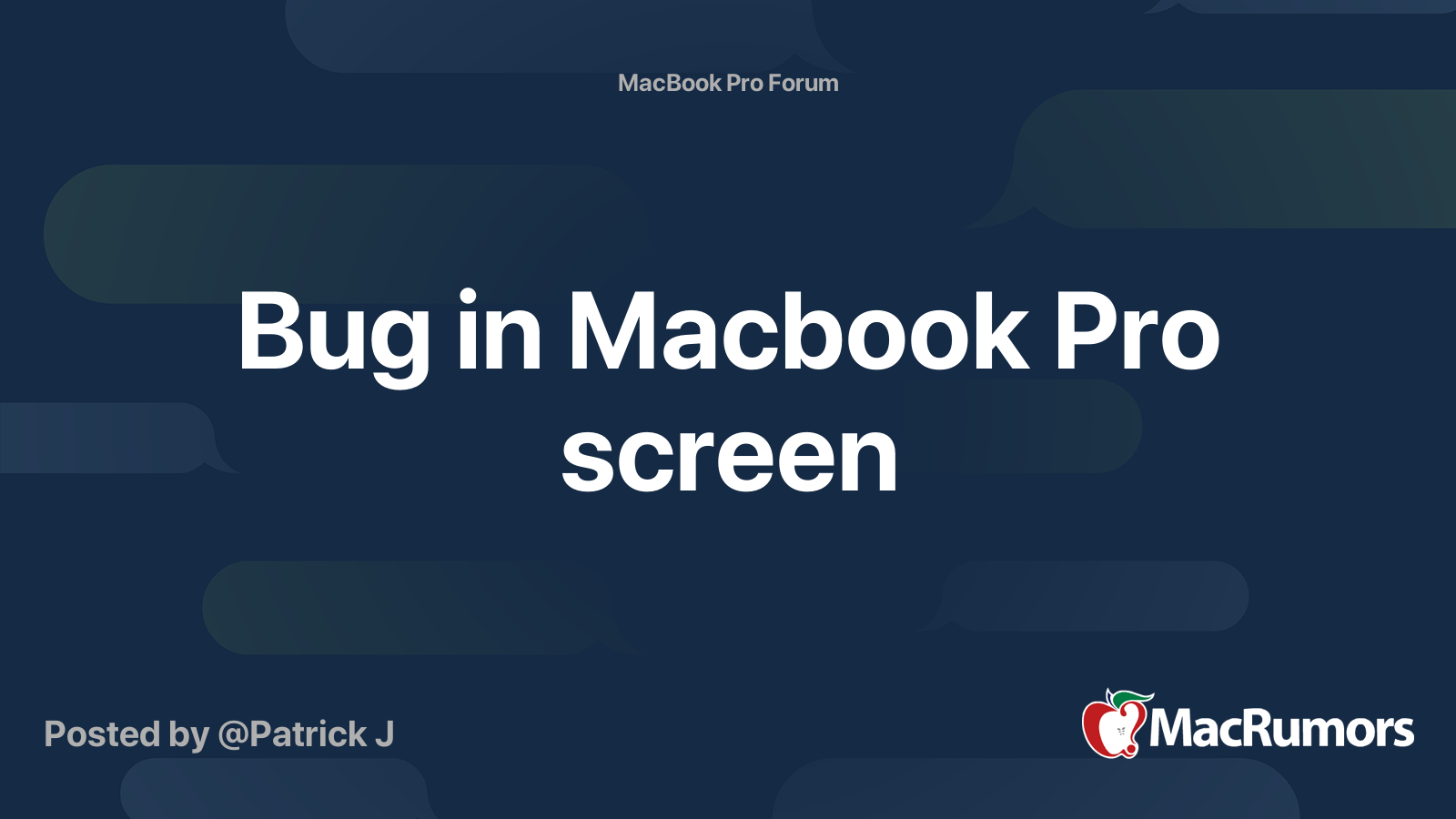 Bug in Macbook Pro screen | MacRumors Forums