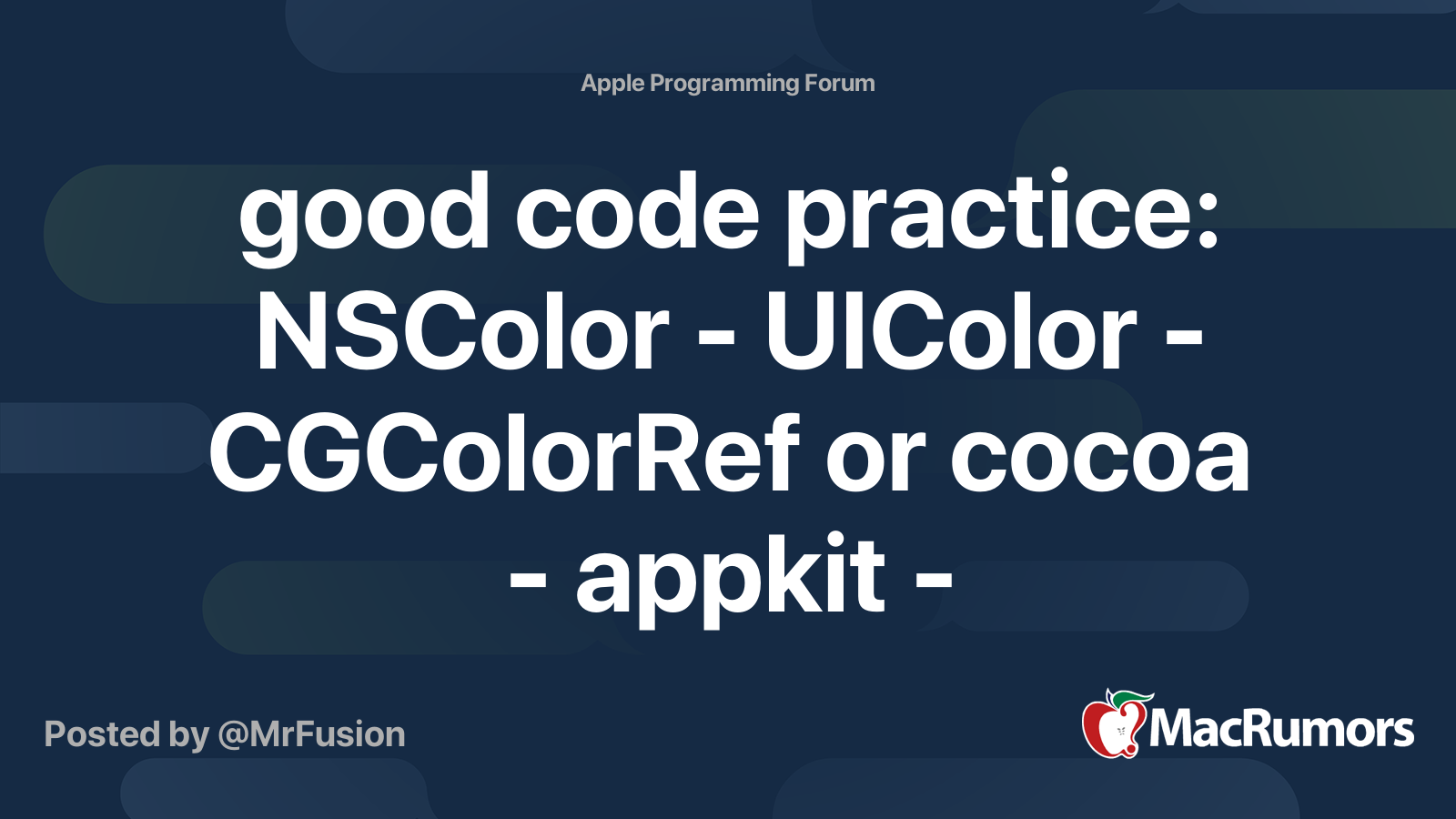 good code practice: NSColor - UIColor - CGColorRef or cocoa - appkit - corefoundation ...