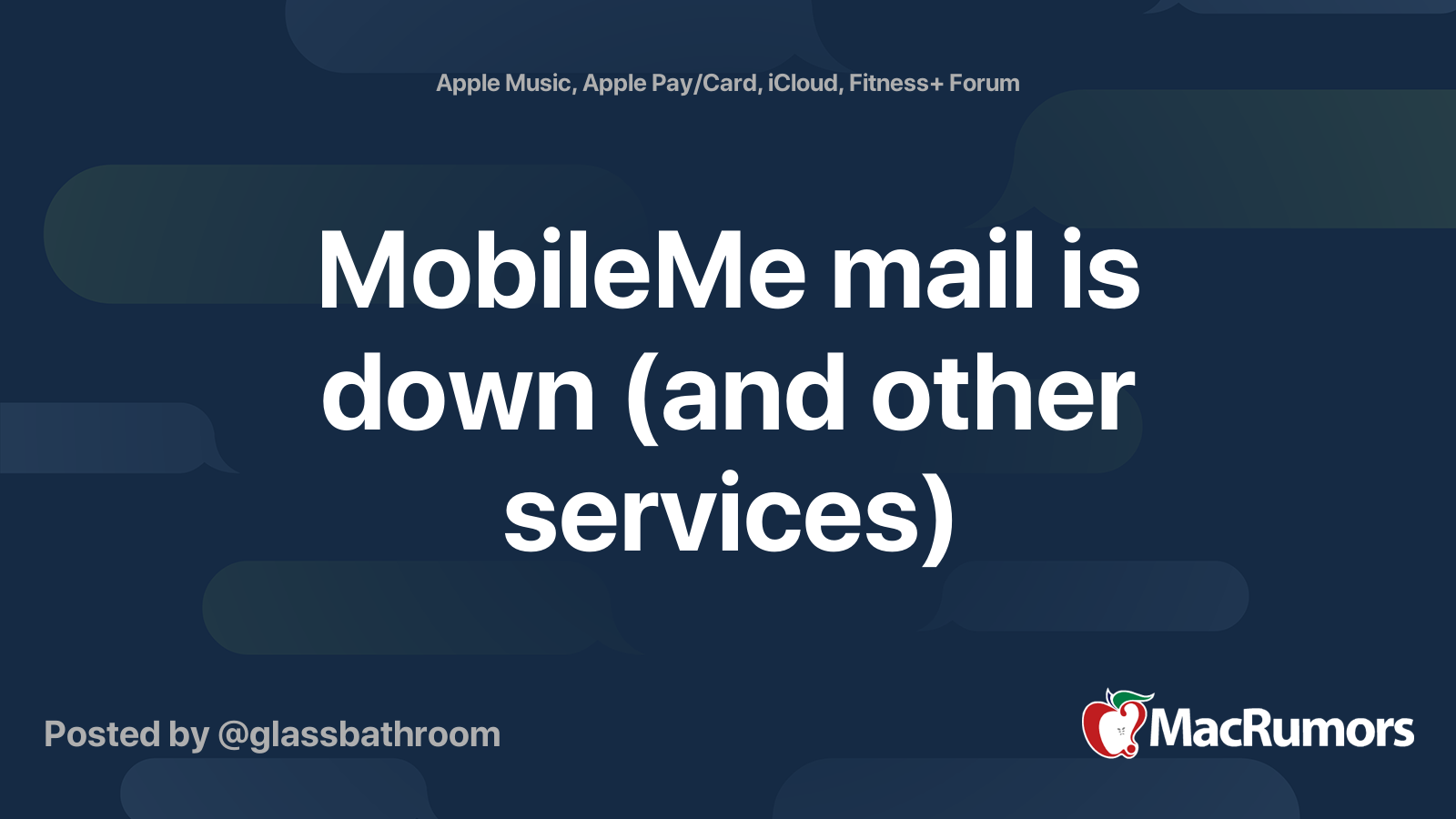MobileMe mail is down (and other services) | MacRumors Forums