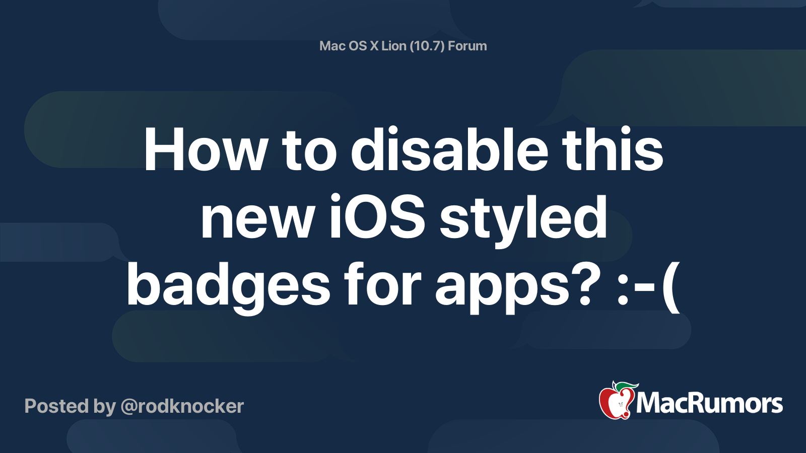 How to disable this new iOS styled badges for apps? :-( | MacRumors Forums