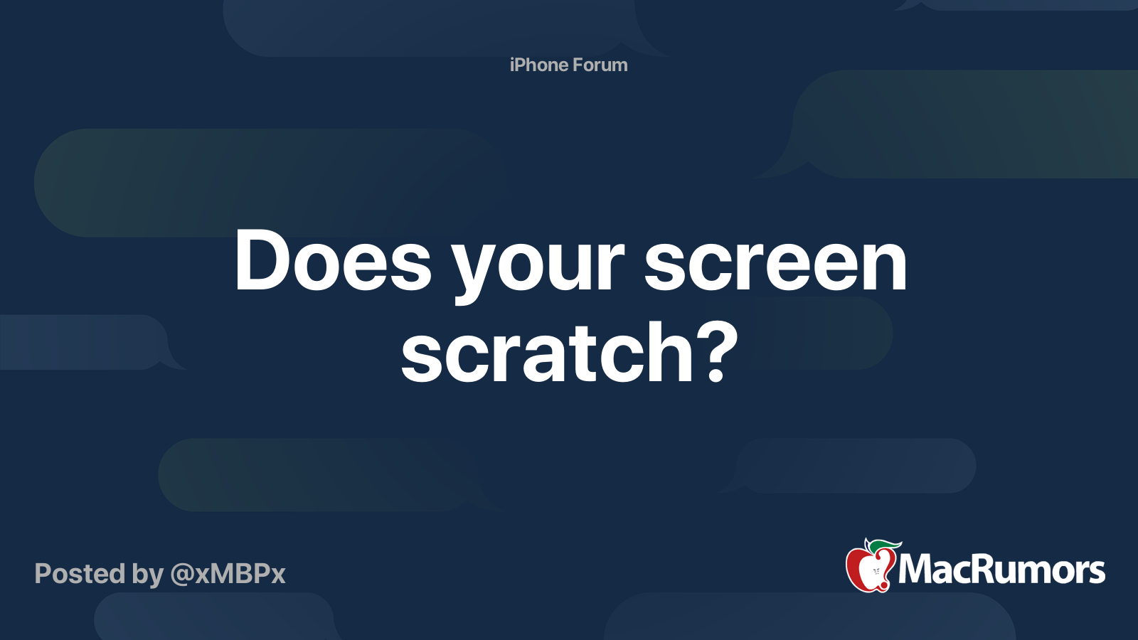 Does your screen scratch? | MacRumors Forums