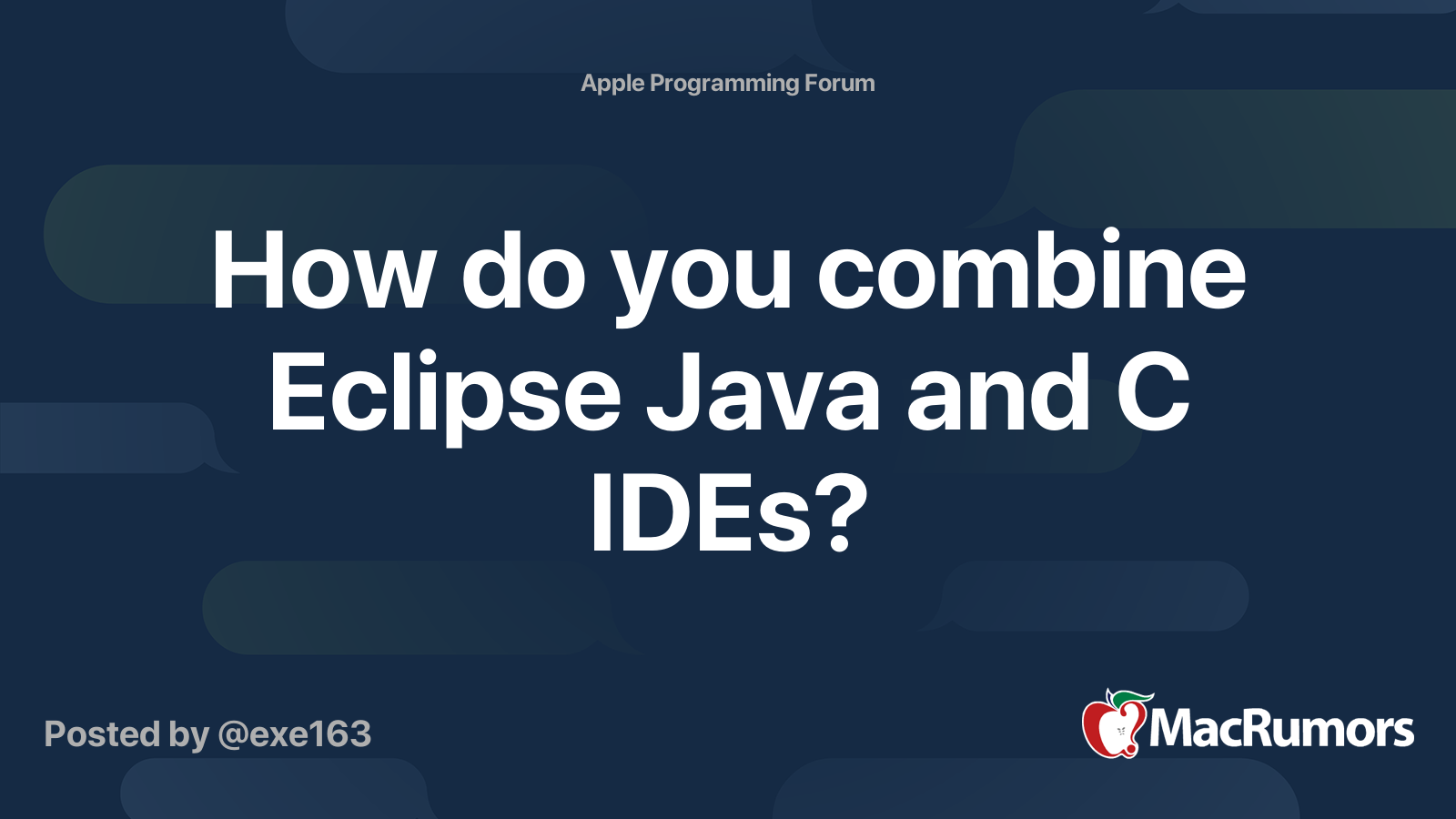 How do you combine Eclipse Java and C IDEs? | MacRumors Forums