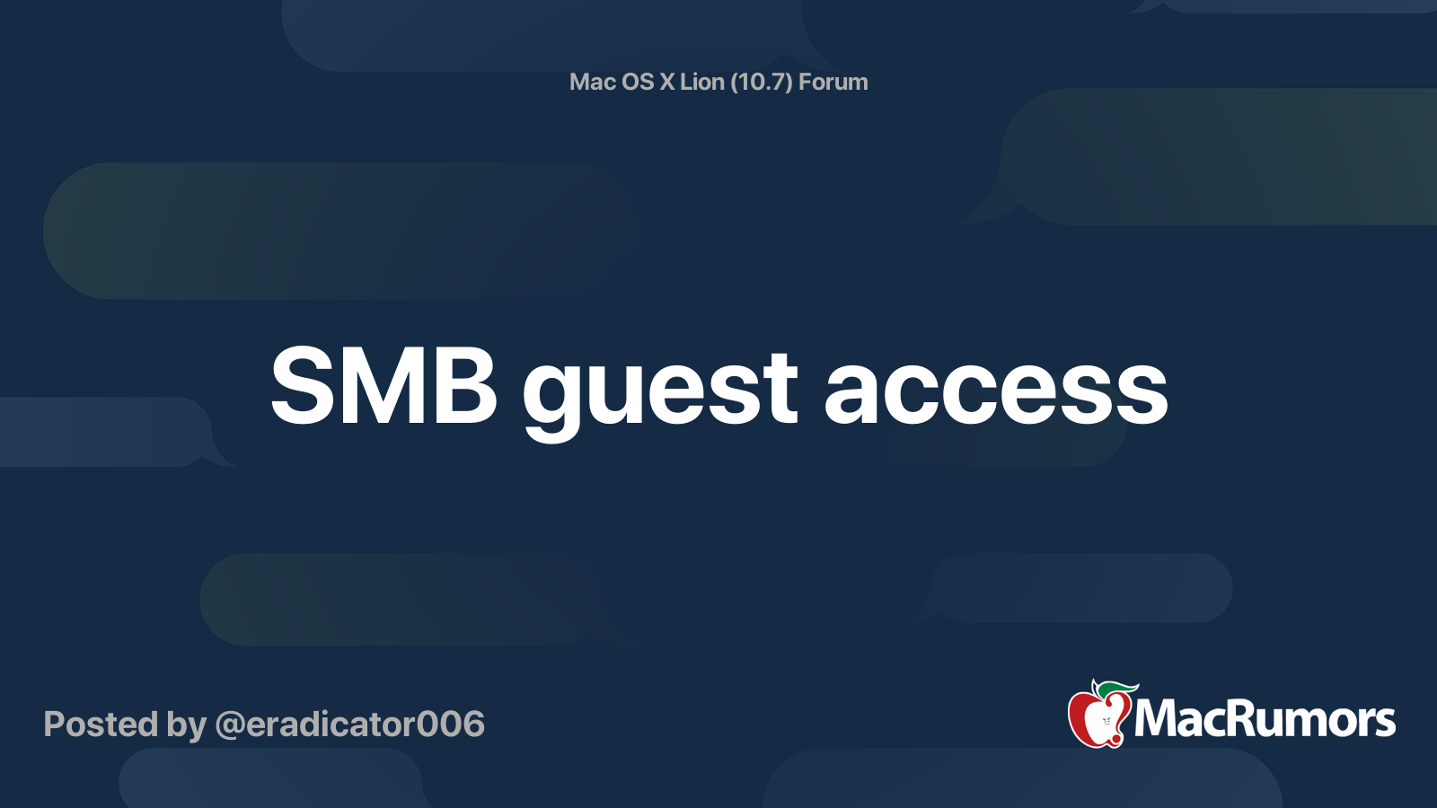 SMB guest access | MacRumors Forums