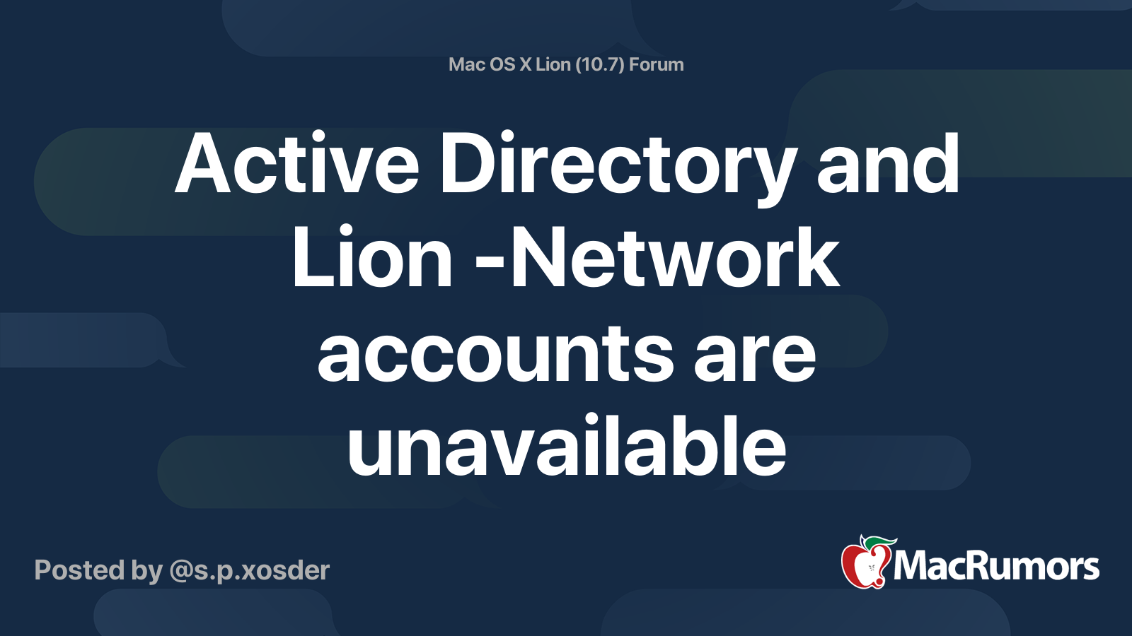 Active Directory and Lion -Network accounts are unavailable | MacRumors ...