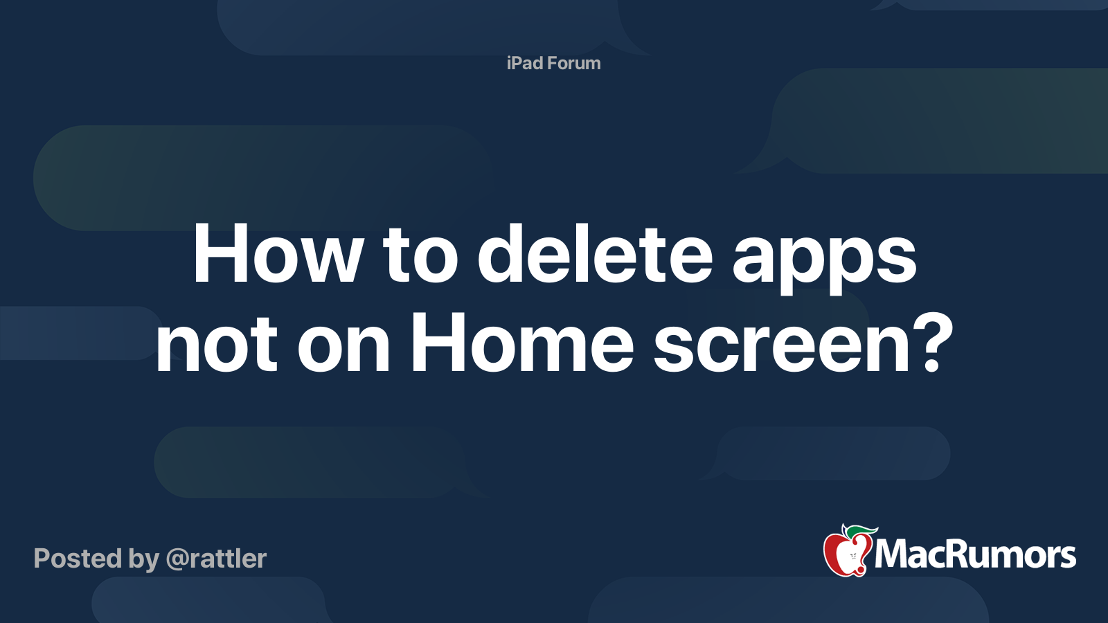 How to delete apps not on Home screen? | MacRumors Forums