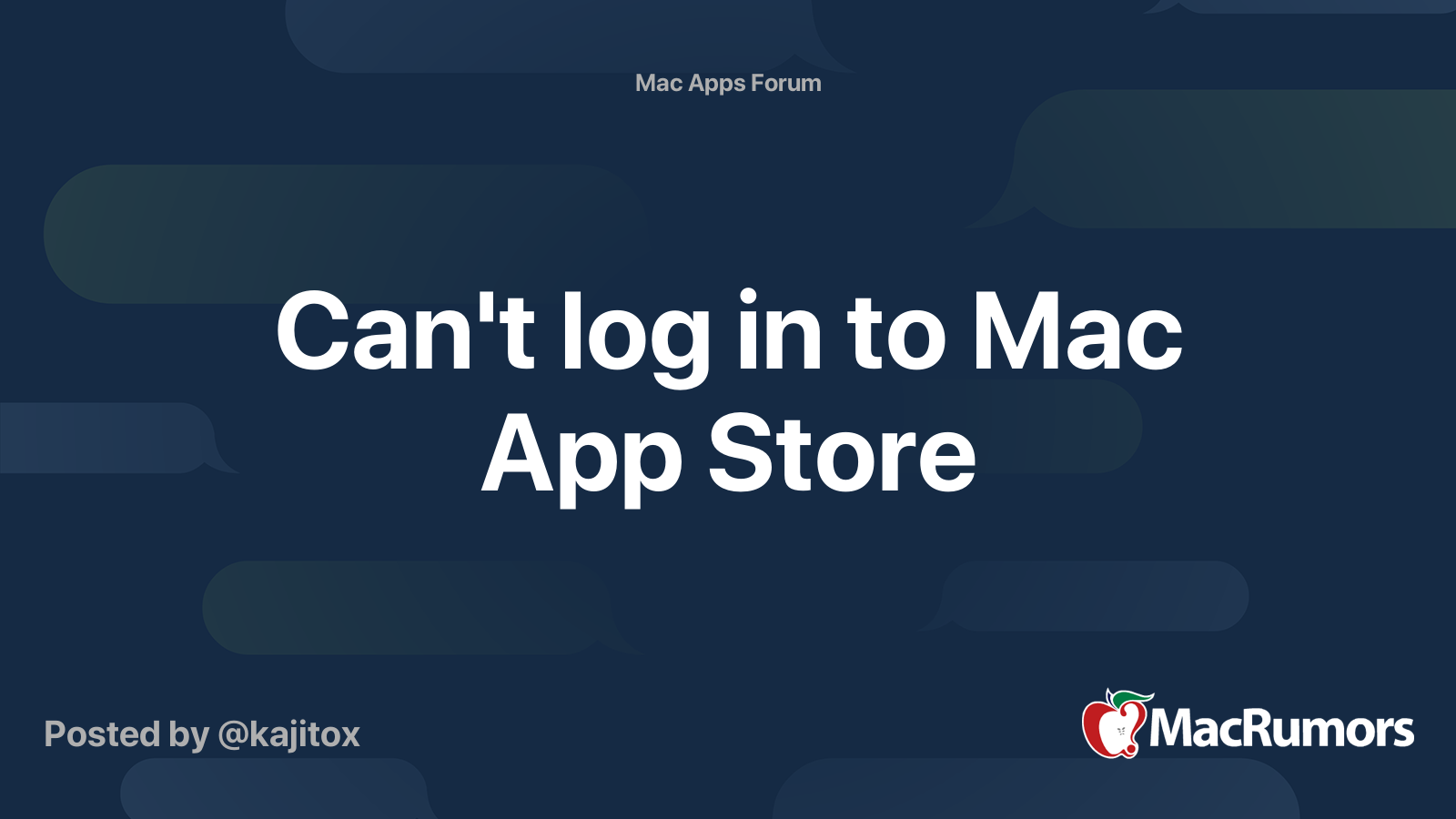 Can't log in to Mac App Store | MacRumors Forums