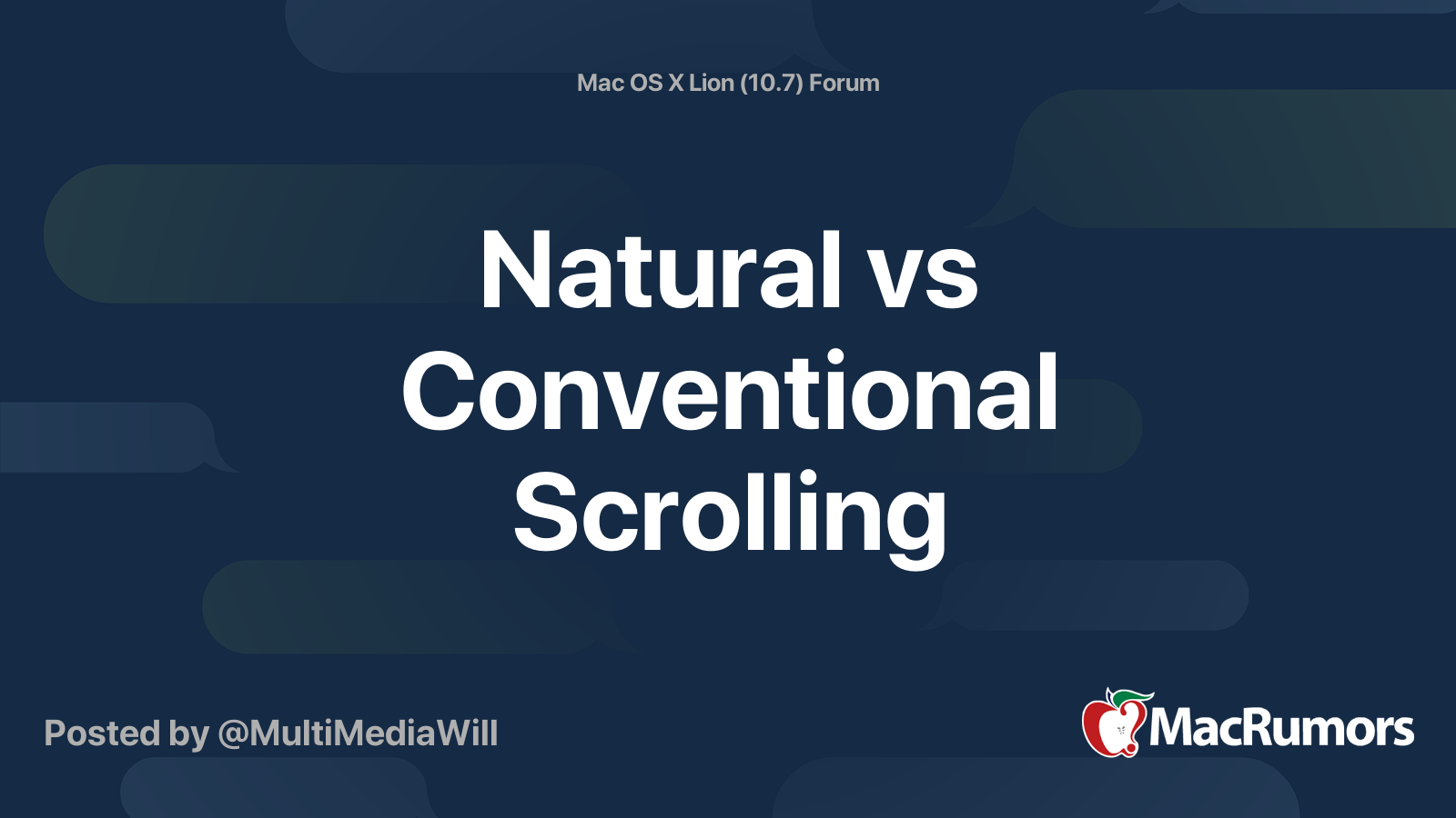 Natural vs Conventional Scrolling | MacRumors Forums