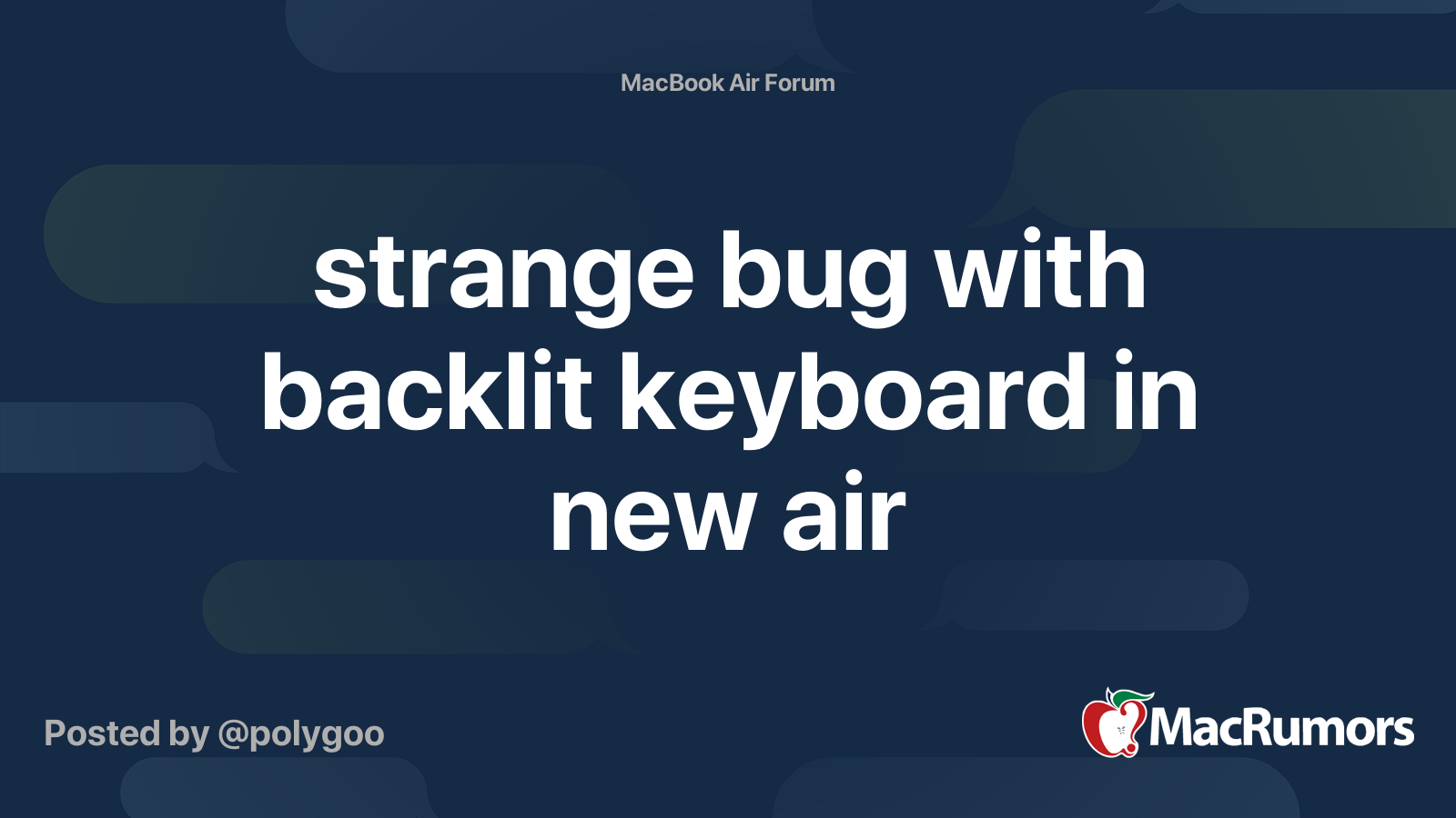 strange bug with backlit keyboard in new air | MacRumors Forums