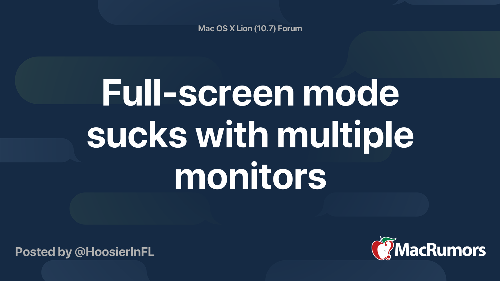 Full-screen mode sucks with multiple monitors | MacRumors Forums