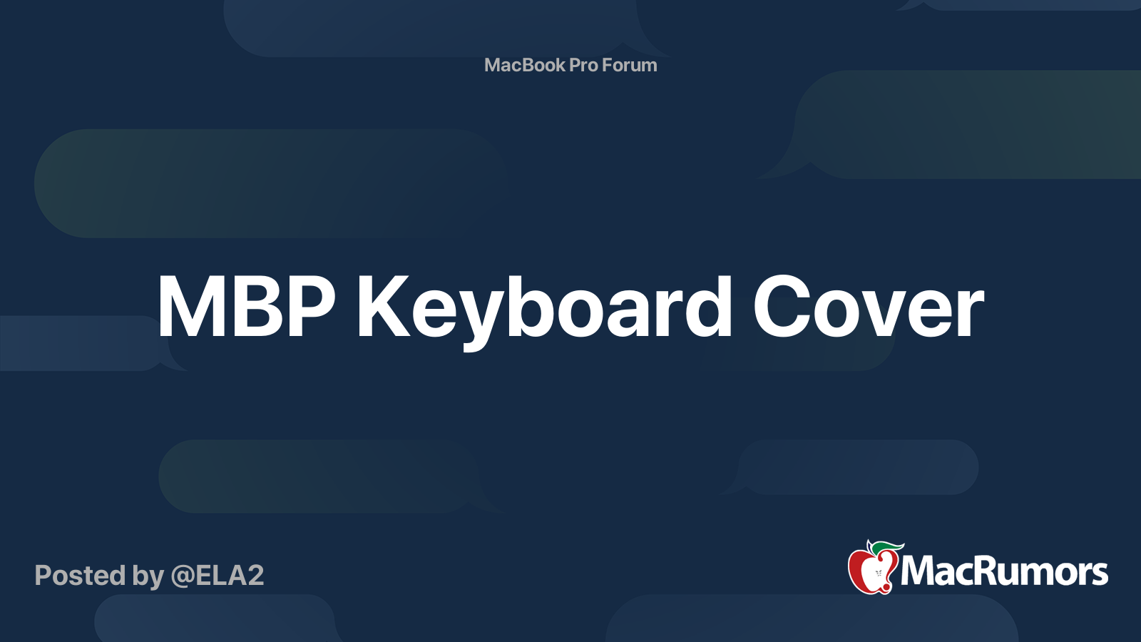 MBP Keyboard Cover | MacRumors Forums