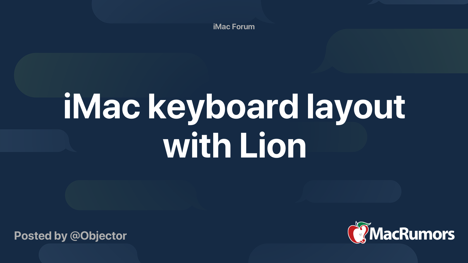 iMac keyboard layout with Lion | MacRumors Forums