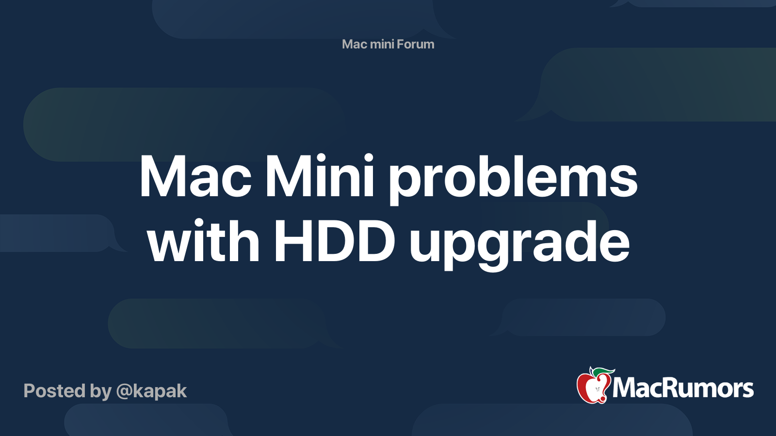 Mac Mini problems with HDD upgrade | MacRumors Forums