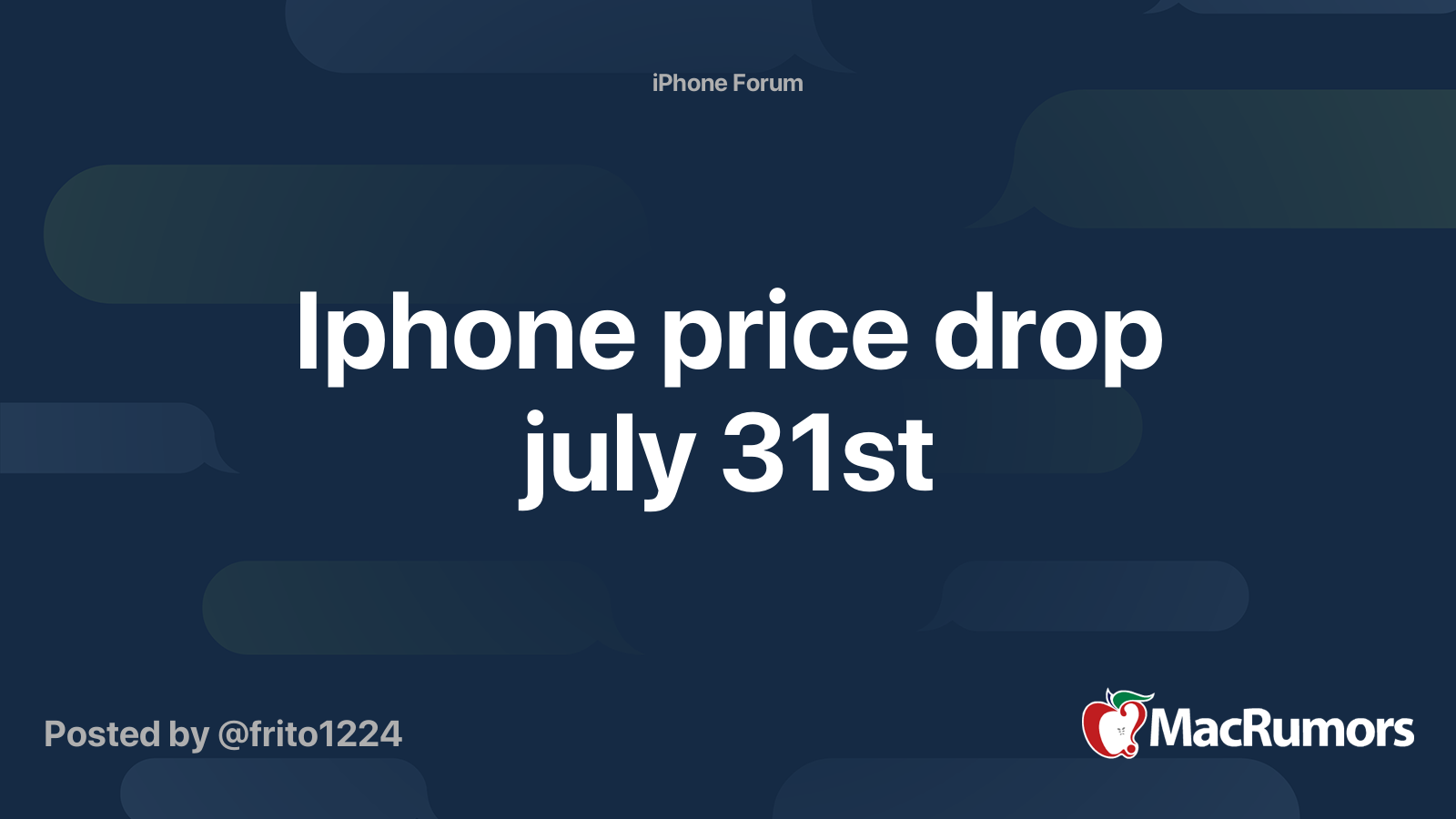 Iphone price drop july 31st | MacRumors Forums