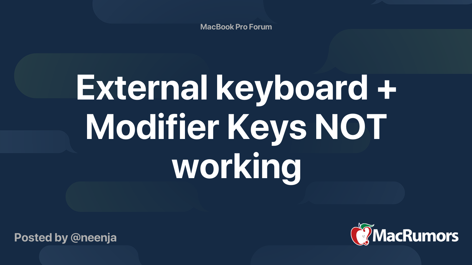 External Keyboard Modifier Keys Not Working Macrumors Forums 