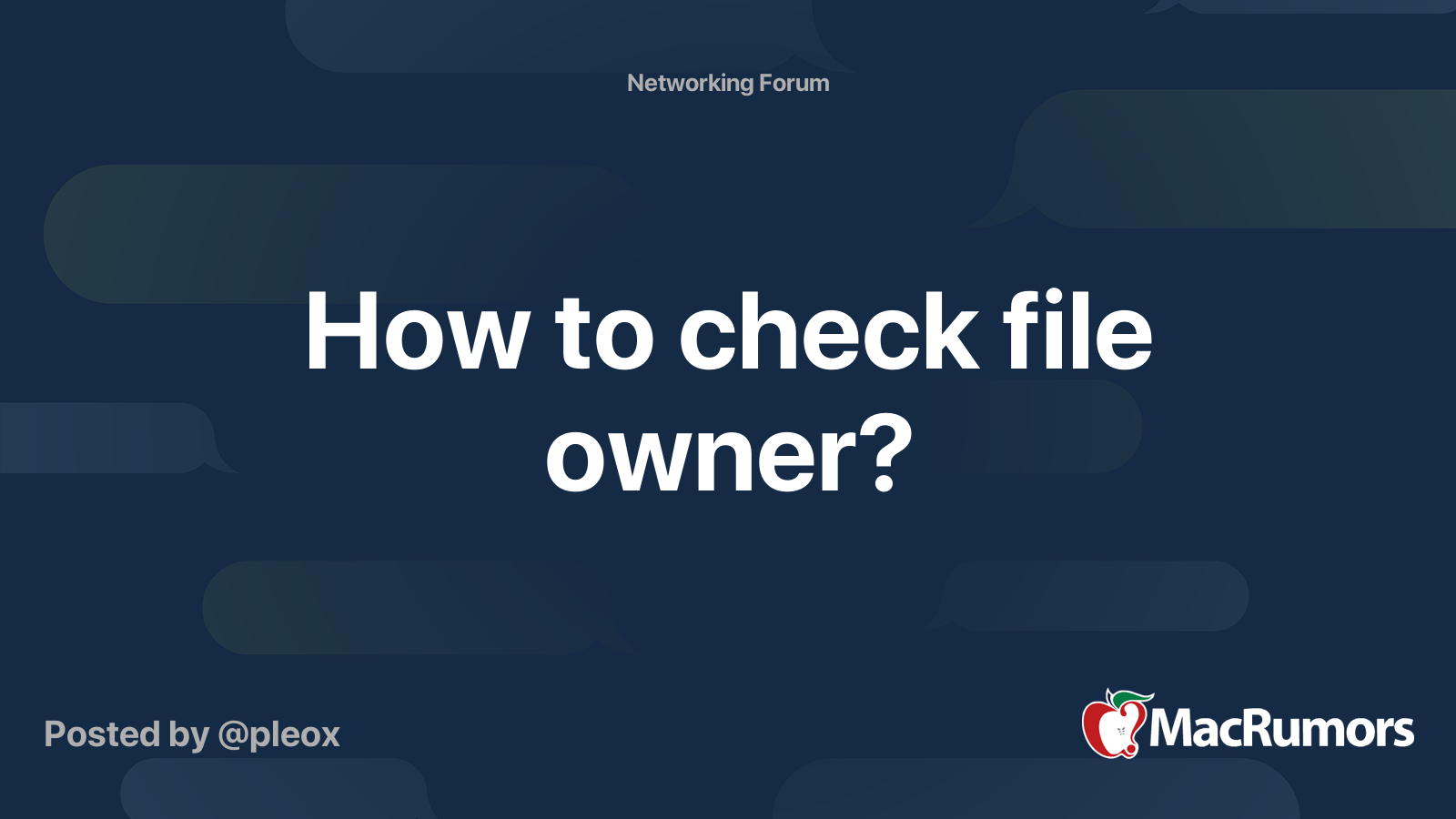 How to check file owner? | MacRumors Forums