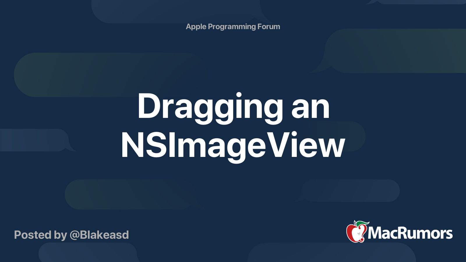 Dragging an NSImageView | MacRumors Forums