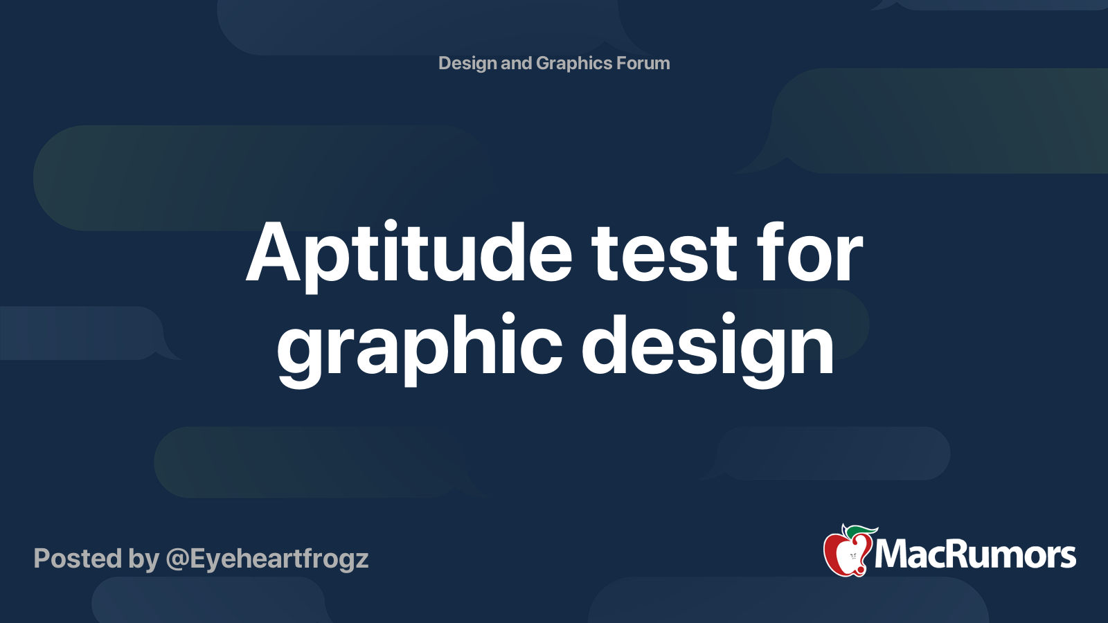 Aptitude test for graphic design | MacRumors Forums