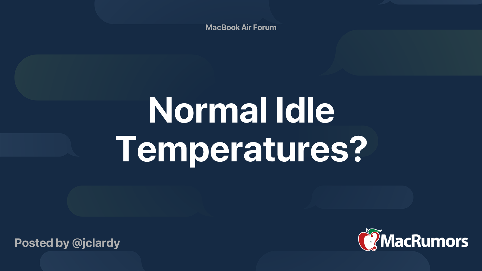 Normal Idle Temperatures? | MacRumors Forums