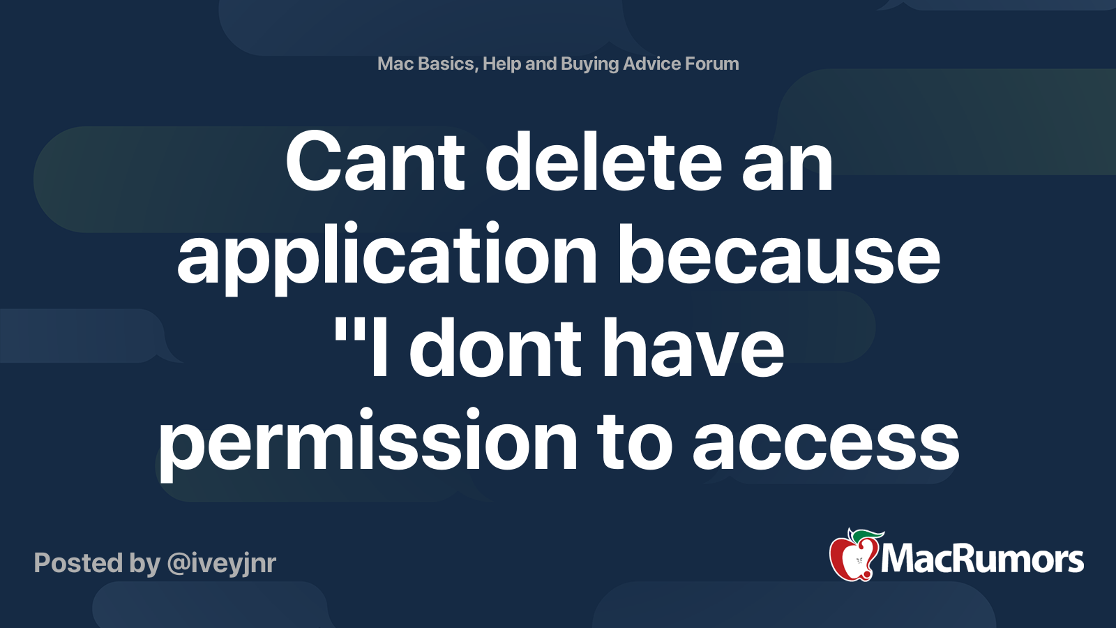 Cant delete an application because "I dont have permission to access ...