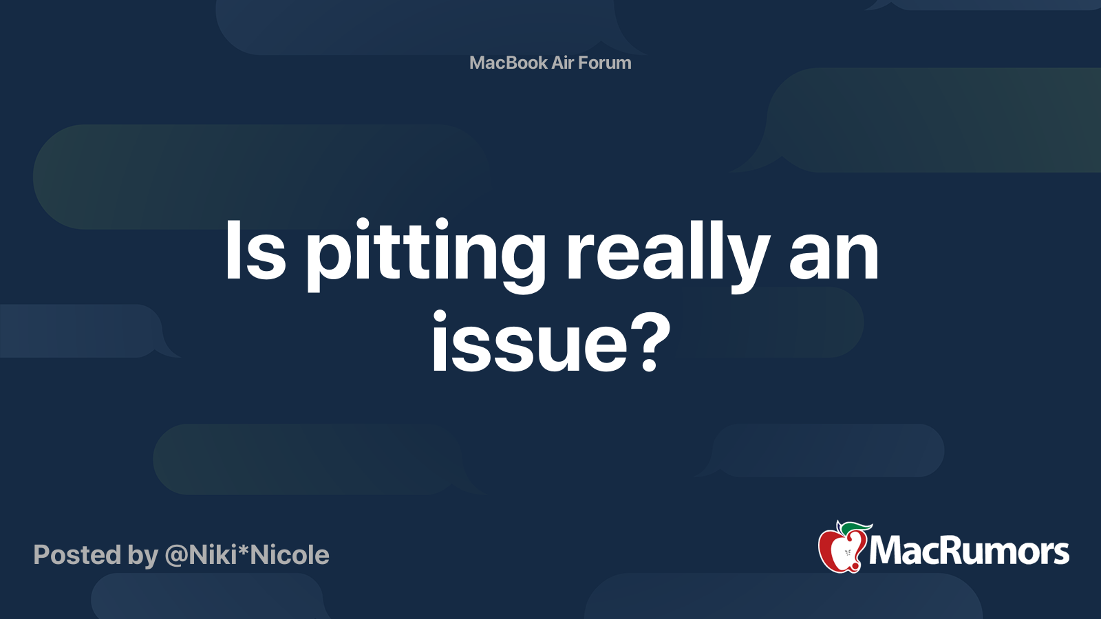 Is pitting really an issue? | MacRumors Forums