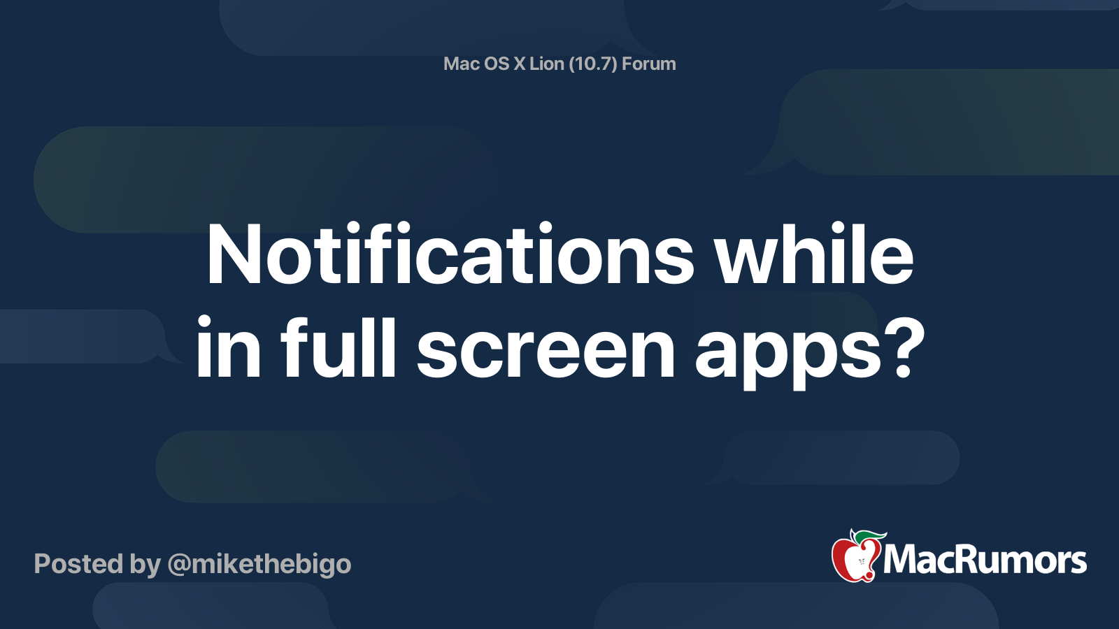 Notifications while in full screen apps? | MacRumors Forums