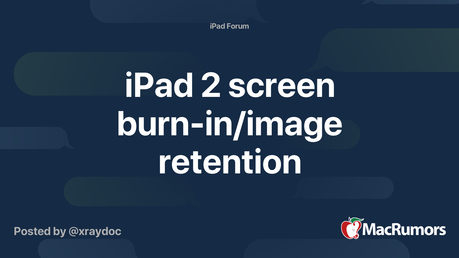 iPad 2 screen burn-in/image retention | MacRumors Forums