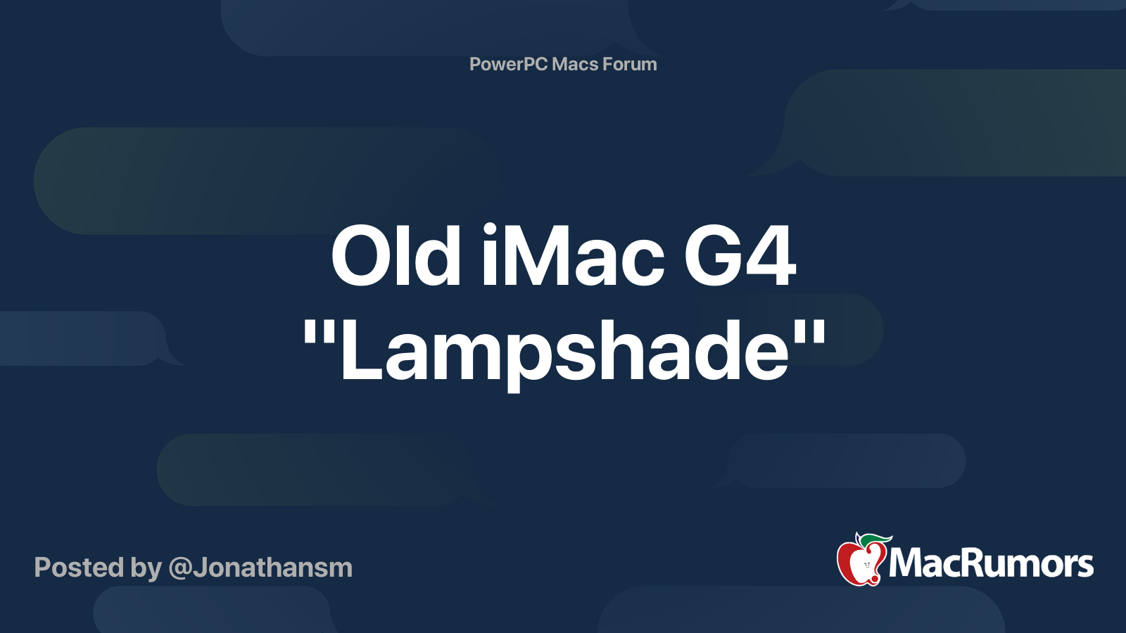 Old iMac G4 "Lampshade" | MacRumors Forums