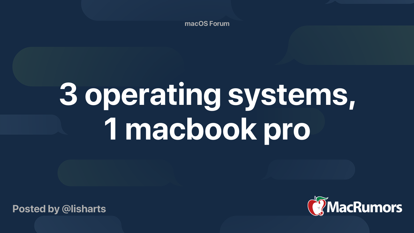 3 operating systems, 1 macbook pro | MacRumors Forums