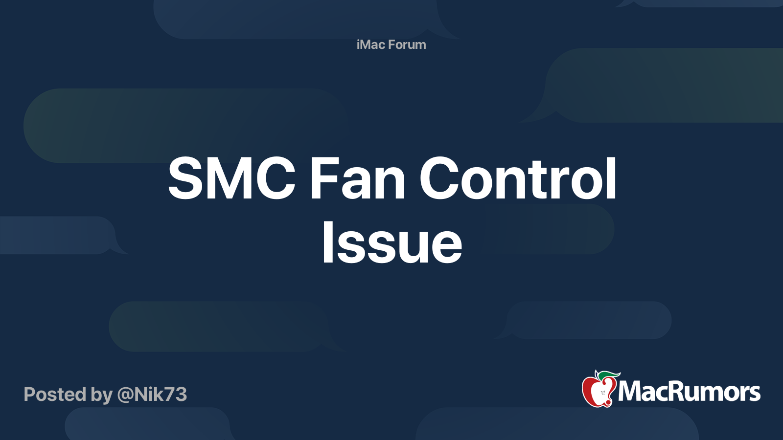 SMC Fan Control Issue | MacRumors Forums