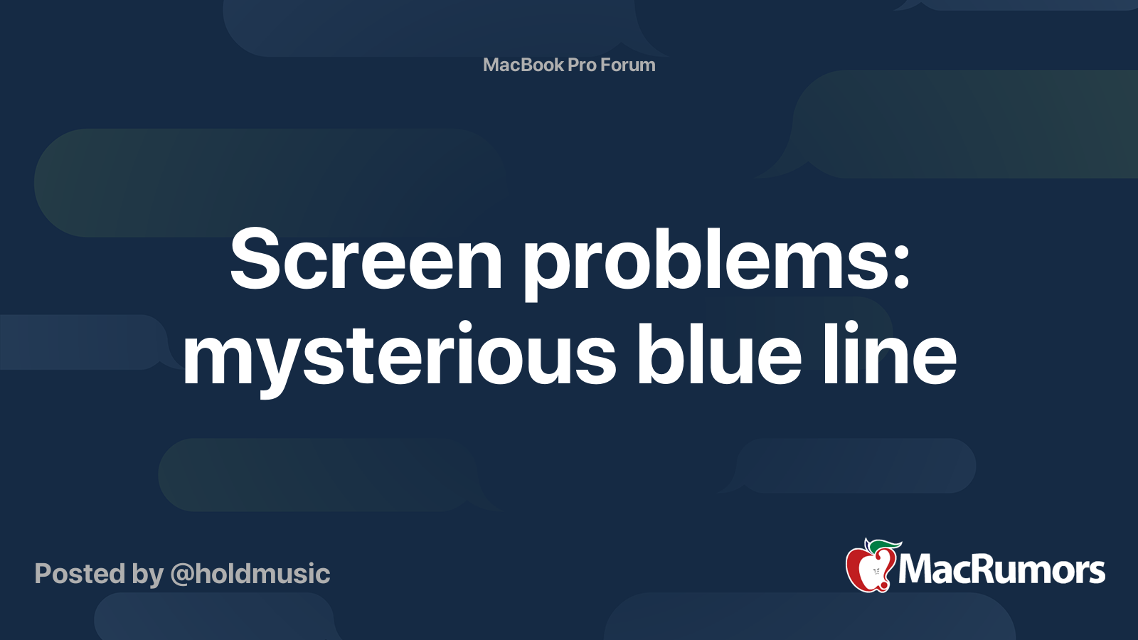 Screen problems: mysterious blue line | MacRumors Forums