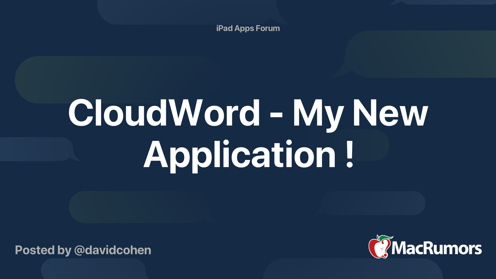 CloudWord - My New Application ! | MacRumors Forums