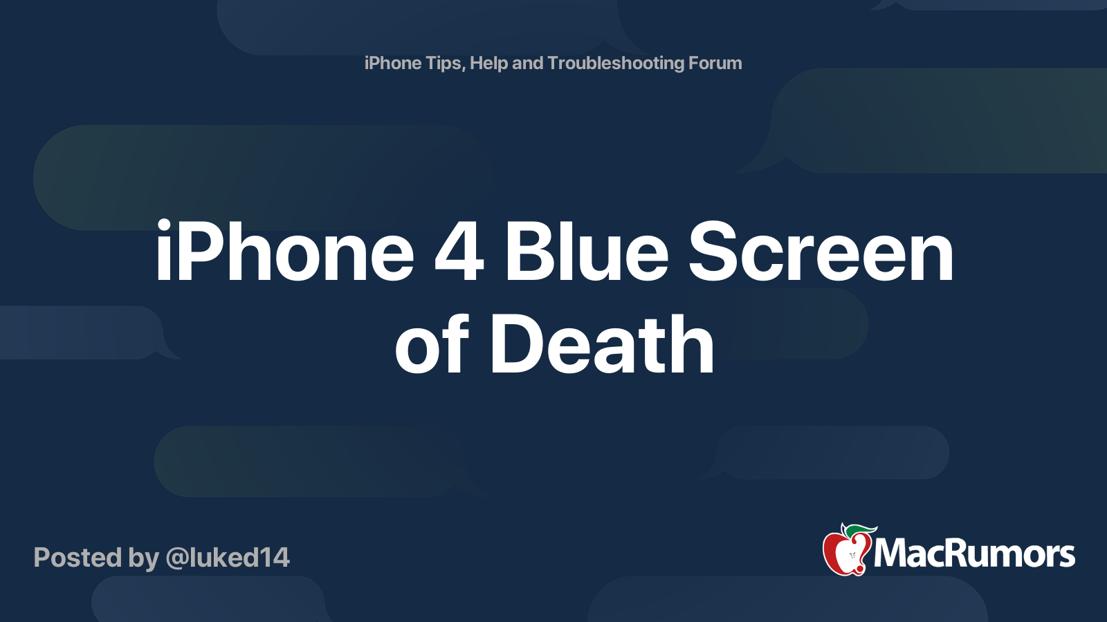 iPhone 4 Blue Screen of Death | MacRumors Forums