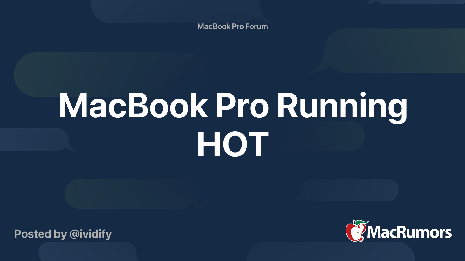MacBook Pro Running HOT | MacRumors Forums