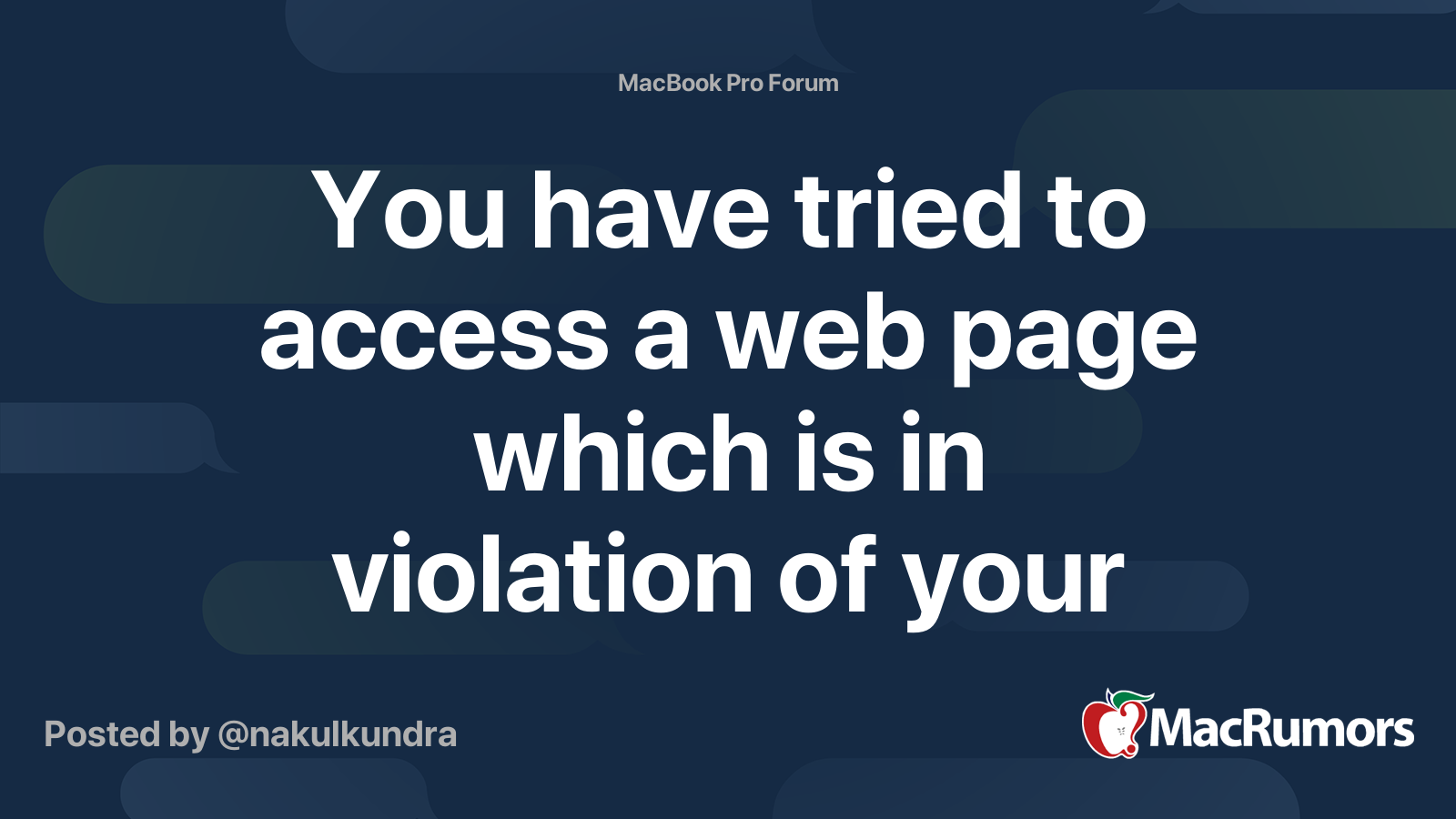 You have tried to access a web page which is in violation of your ...