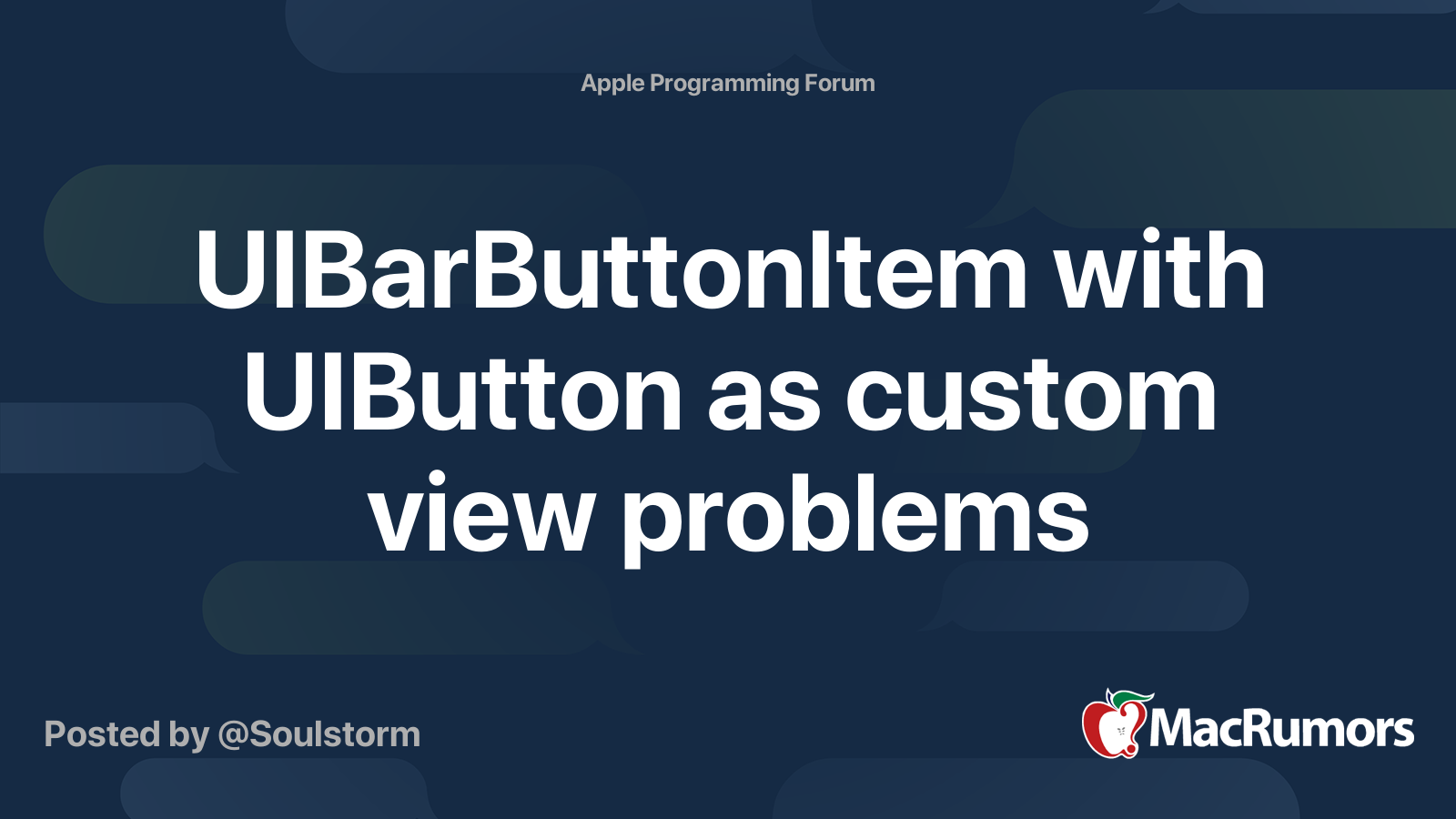 Uibarbuttonitem With Uibutton As Custom View Problems Macrumors Forums