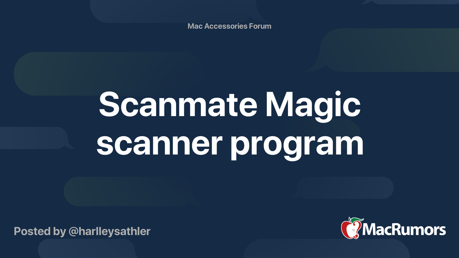 Scanmate Magic scanner program | MacRumors Forums