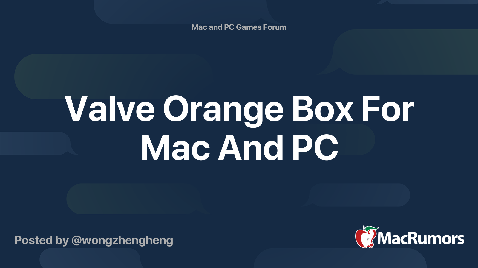 Valve Orange Box For Mac And PC | MacRumors Forums
