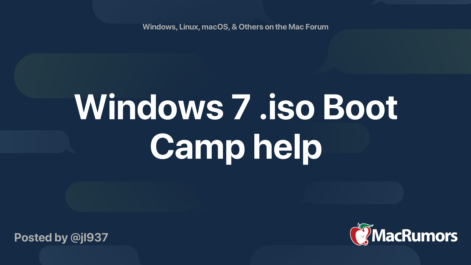 Windows 7 .iso Boot Camp help | MacRumors Forums