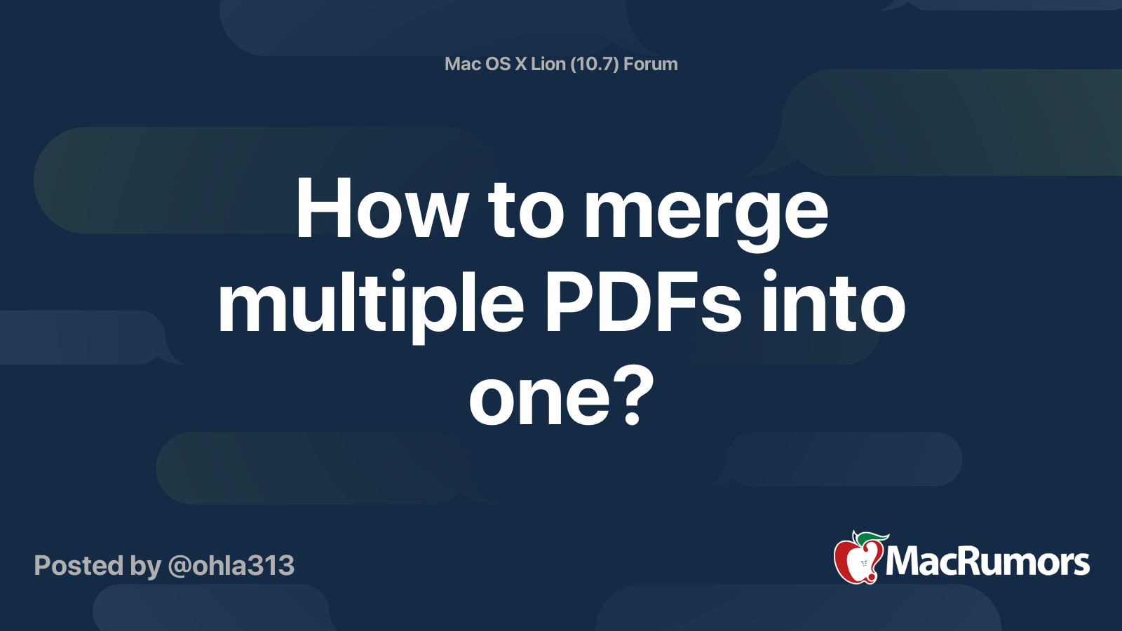 How to merge multiple PDFs into one? | MacRumors Forums