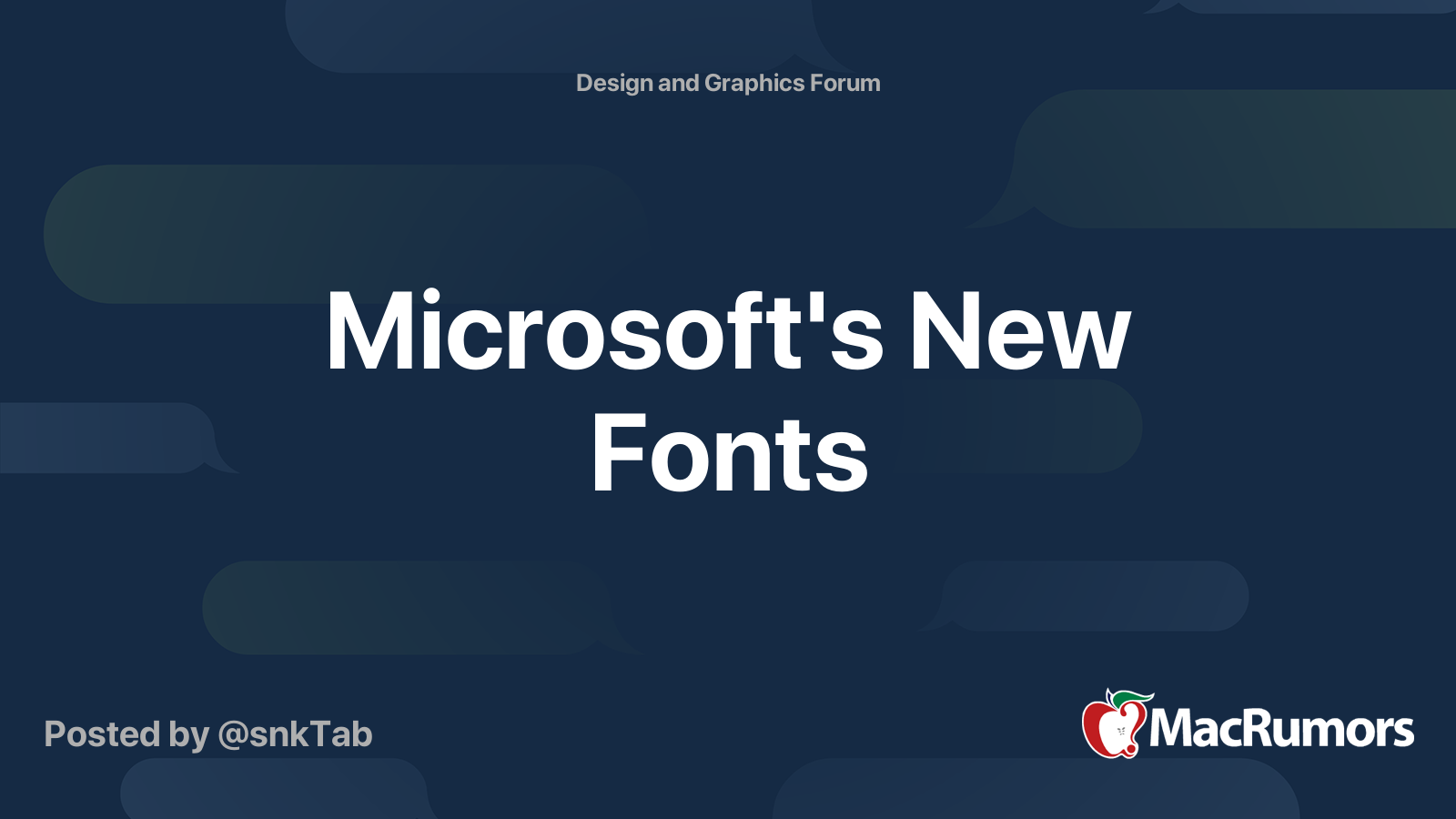 Microsoft's New Fonts | MacRumors Forums