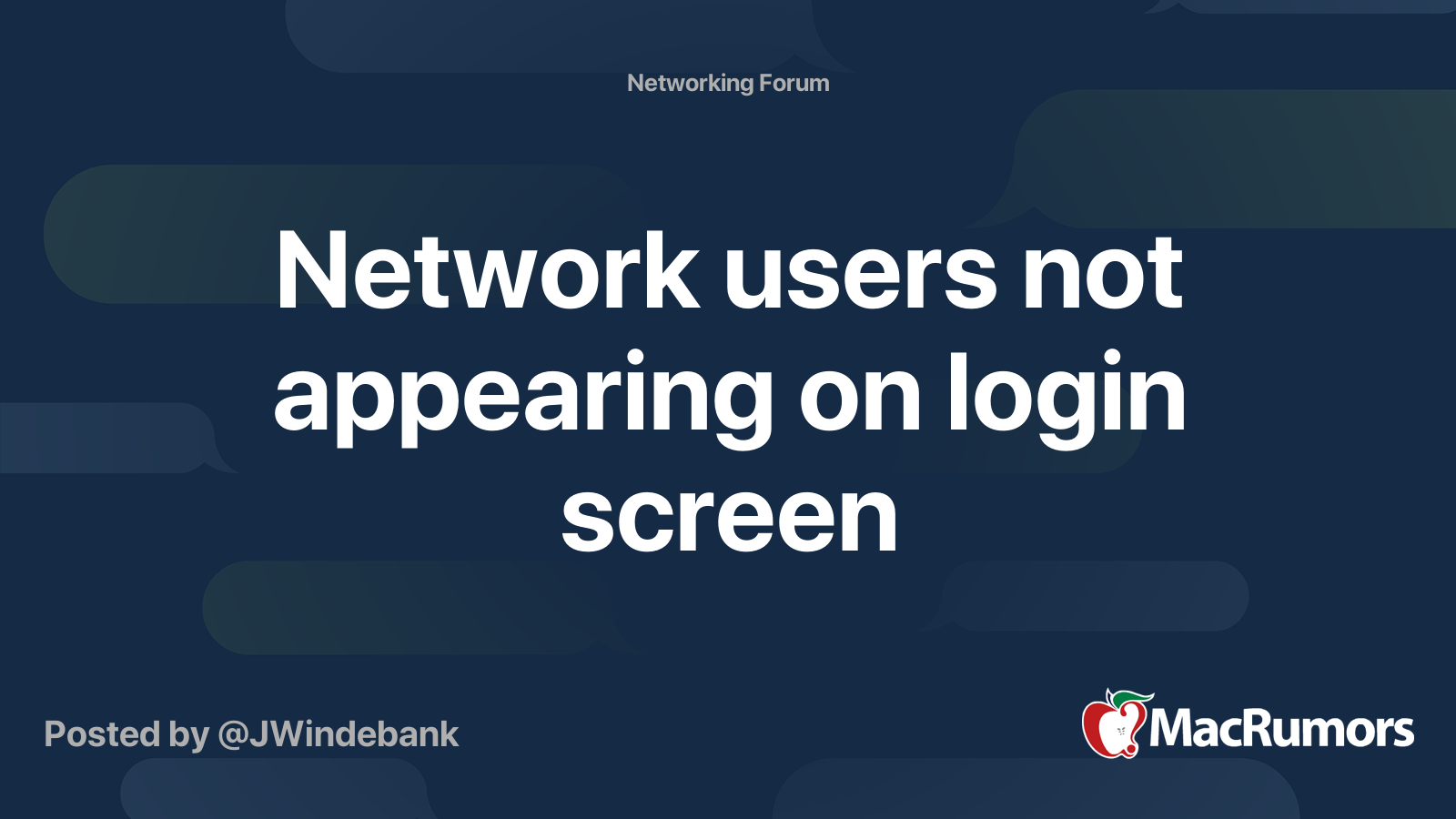 Network users not appearing on login screen | MacRumors Forums