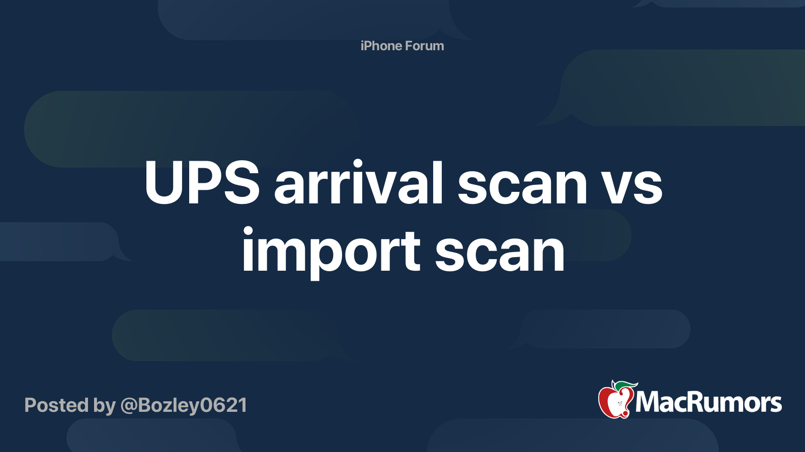 UPS arrival scan vs import scan | MacRumors Forums