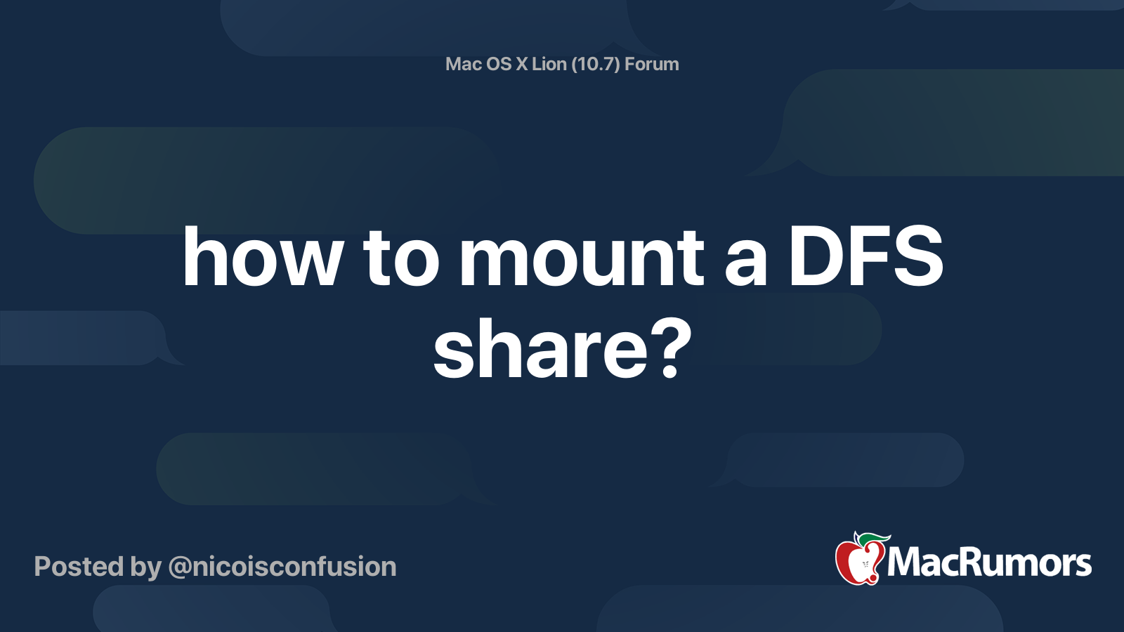 how to mount a DFS share? | MacRumors Forums