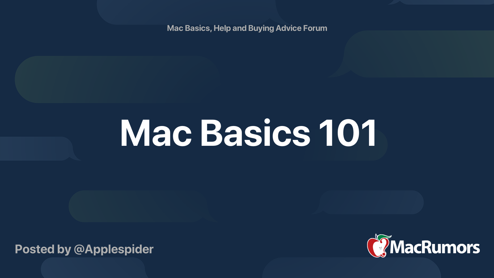 Mac Basics 101 | MacRumors Forums