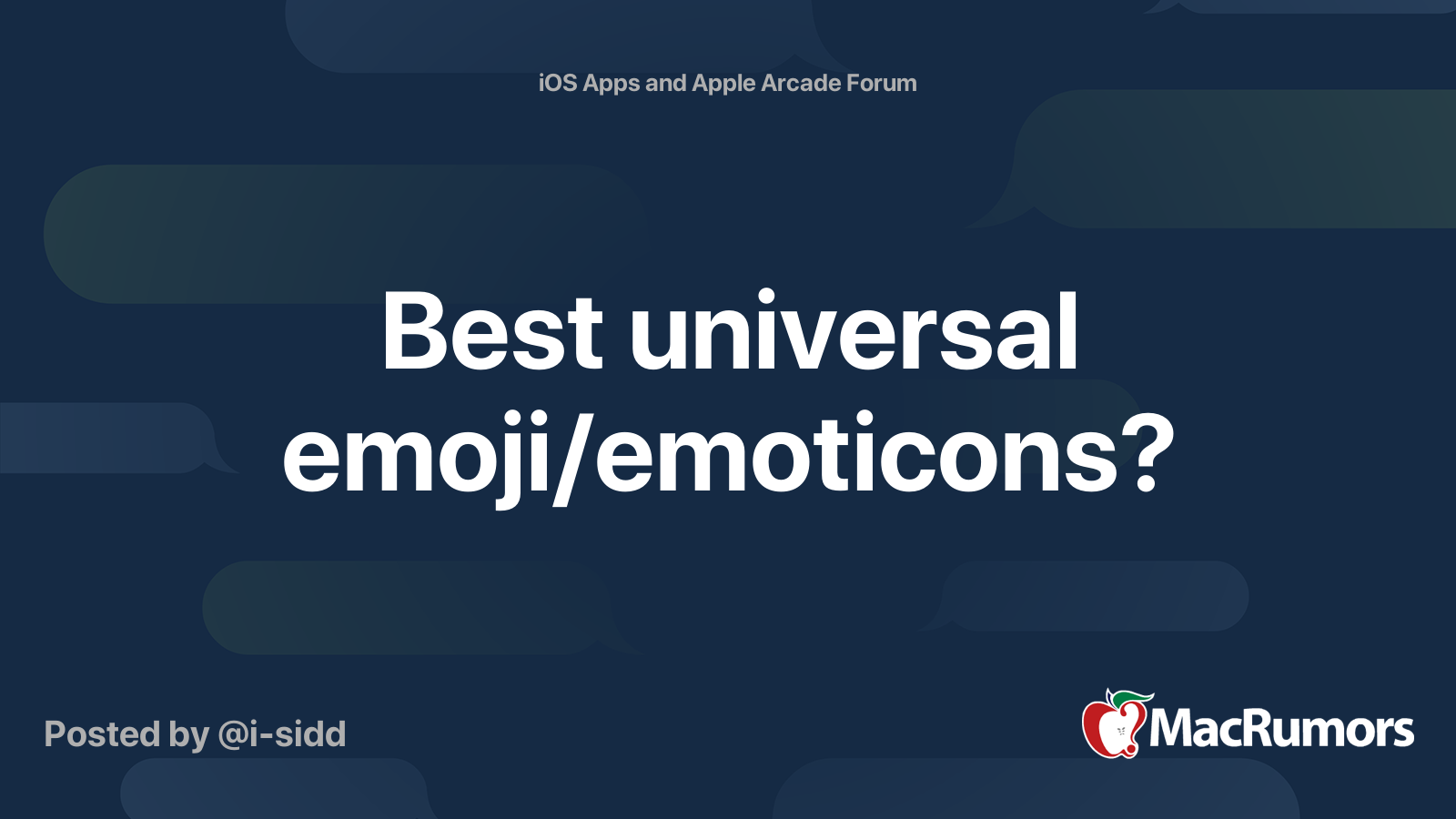 Best universal emoji/emoticons? | MacRumors Forums